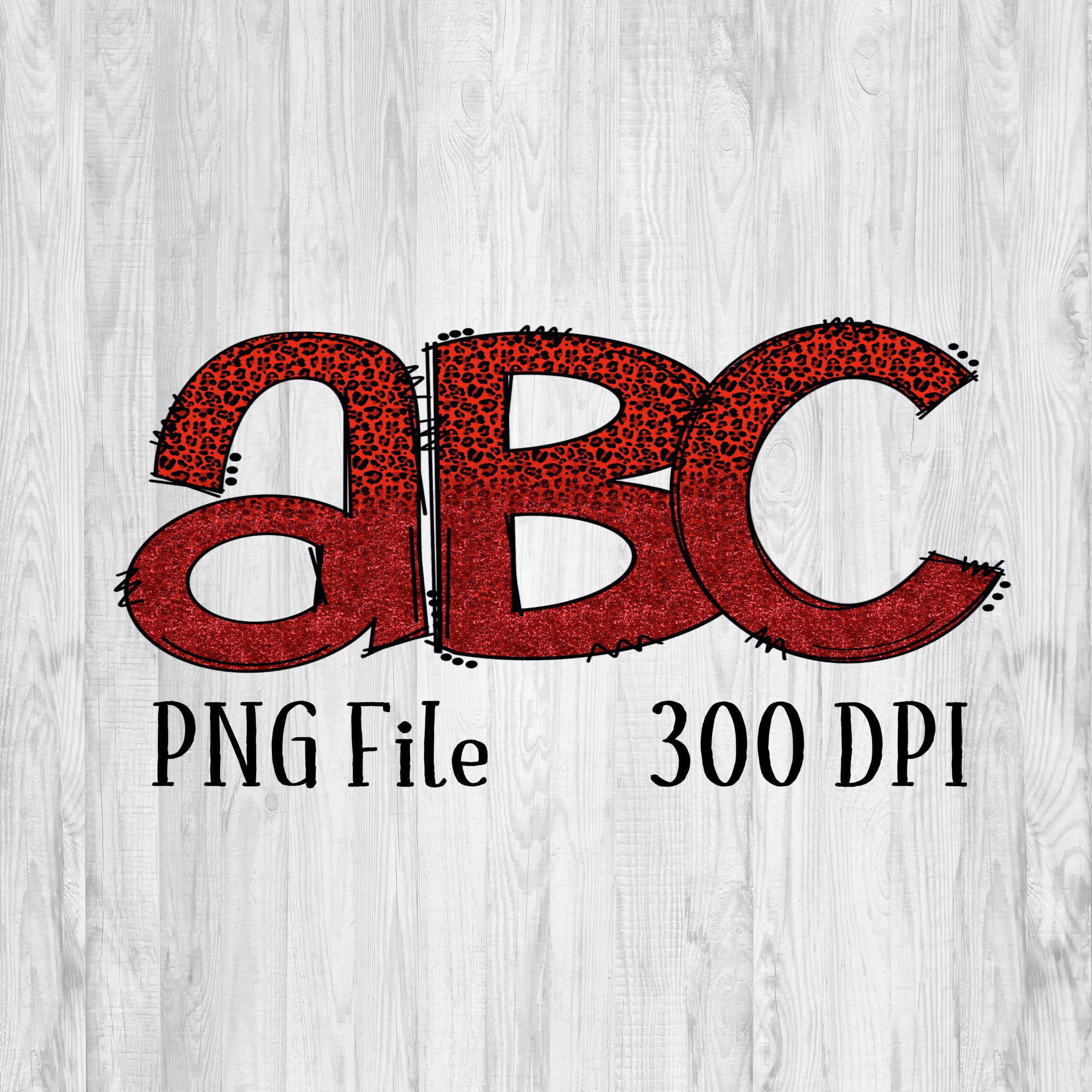 Red Leopard Alphabet PNG, Letters, Doodle, Sublimation - Etsy