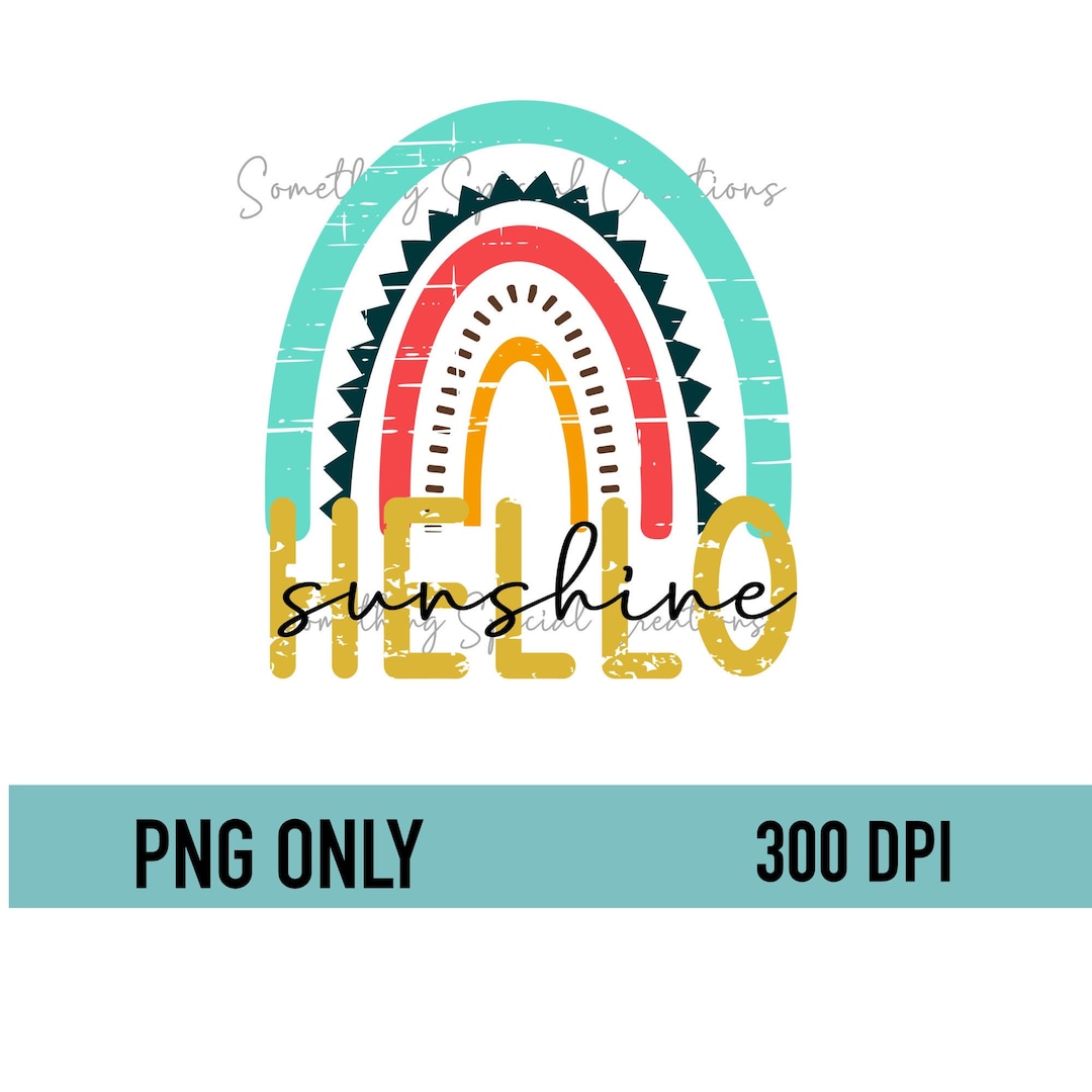 Hello Sunshine Rainbow PNG - Etsy