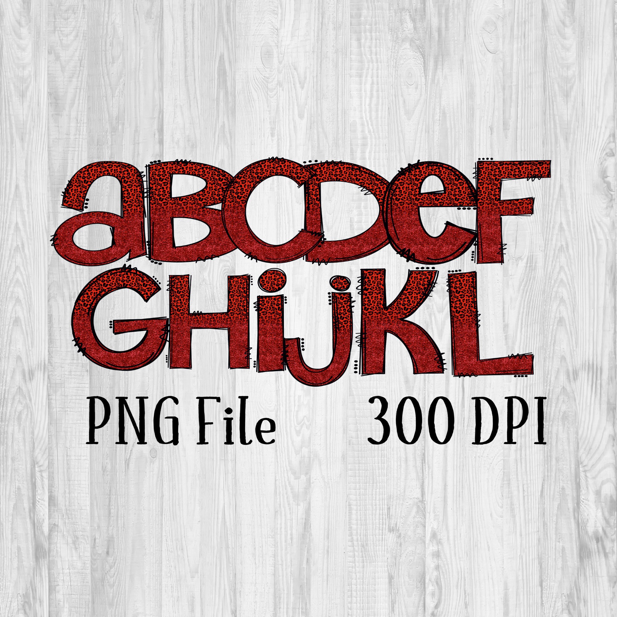 Red Leopard Alphabet PNG, Letters, Doodle, Sublimation - Etsy