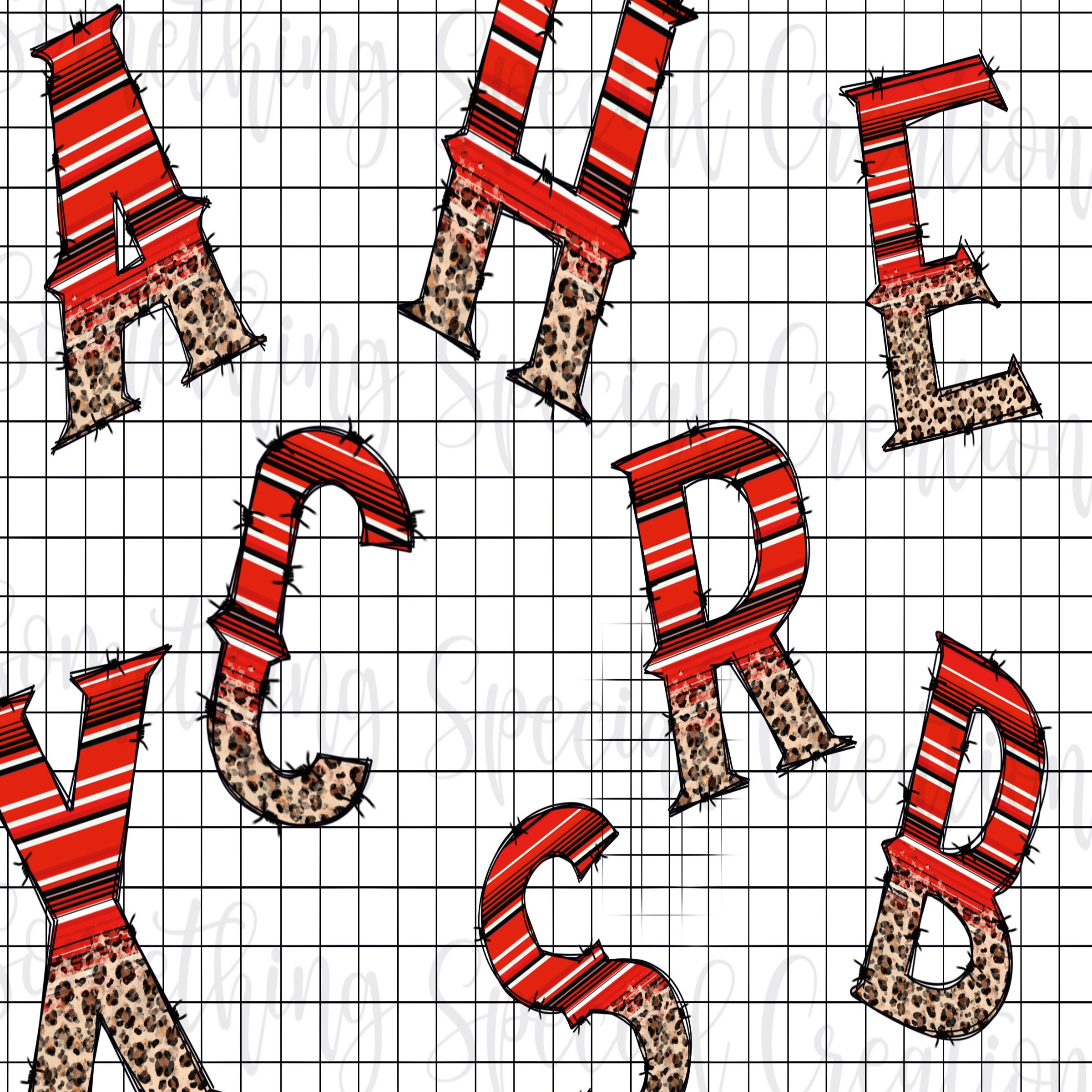 Red and Black Serape Alphabet - Etsy