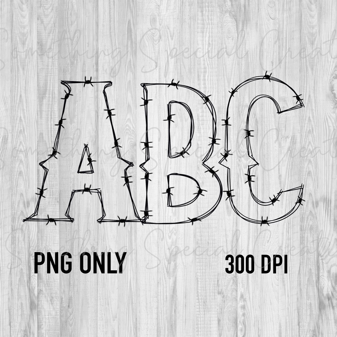 Barbed Wire Doodle Letter Outline - Etsy