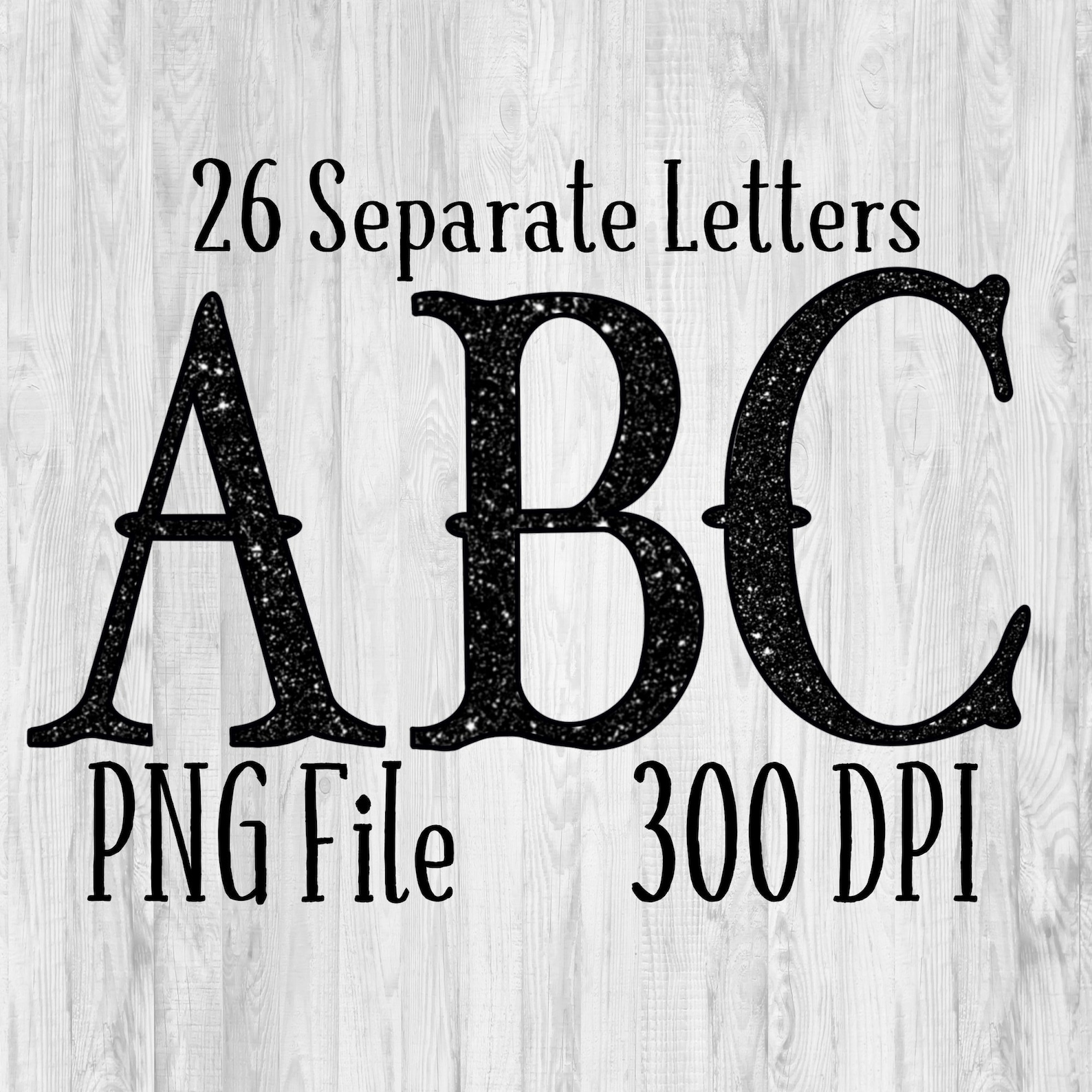 Black Glitter Alphabet PNG, Letters, Doodle, Sublimation - Etsy