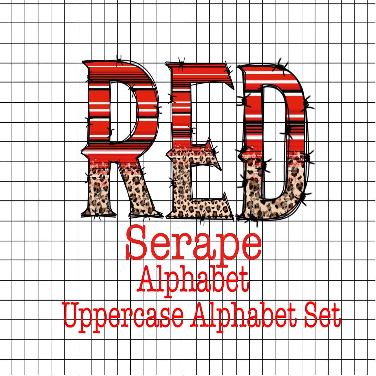 Red and Black Serape Alphabet - Etsy