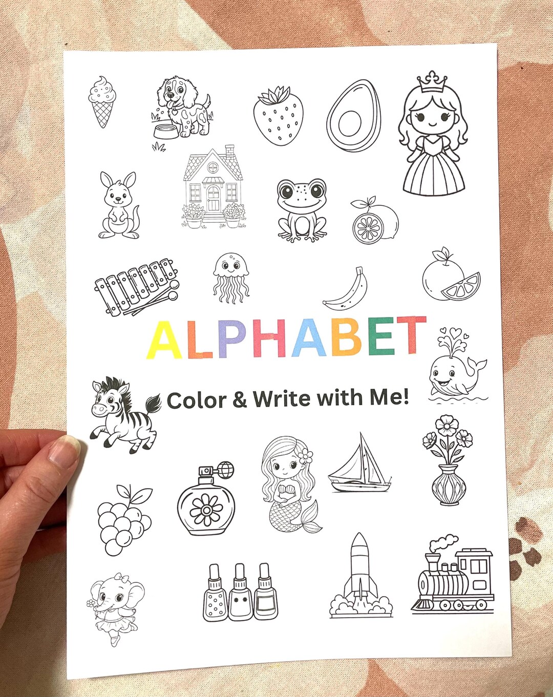 Alphabet Colour & Word Trace Book. Kids Educational Learning. - Etsy
