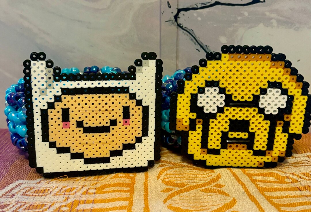 Jake & Finn BFF Set Epic 3D Perler Kandi Cuff / Adventure Time Cuffs - Etsy