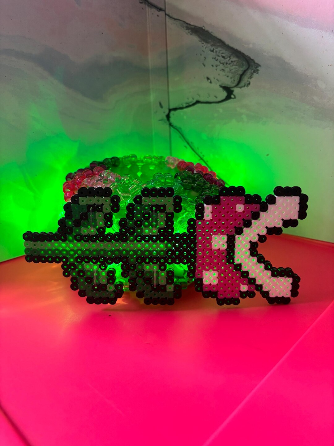 Piranha Plant Perler Light up Super Epic 3D Kandi Cuff / Extra Large ...