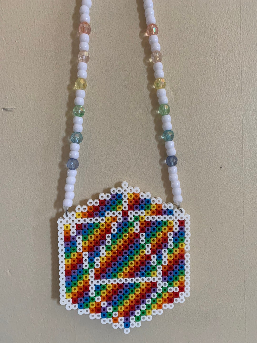 Icosahedron D20 Perler Rainbow Ombré Necklace / DJ EDM Kandi - Etsy