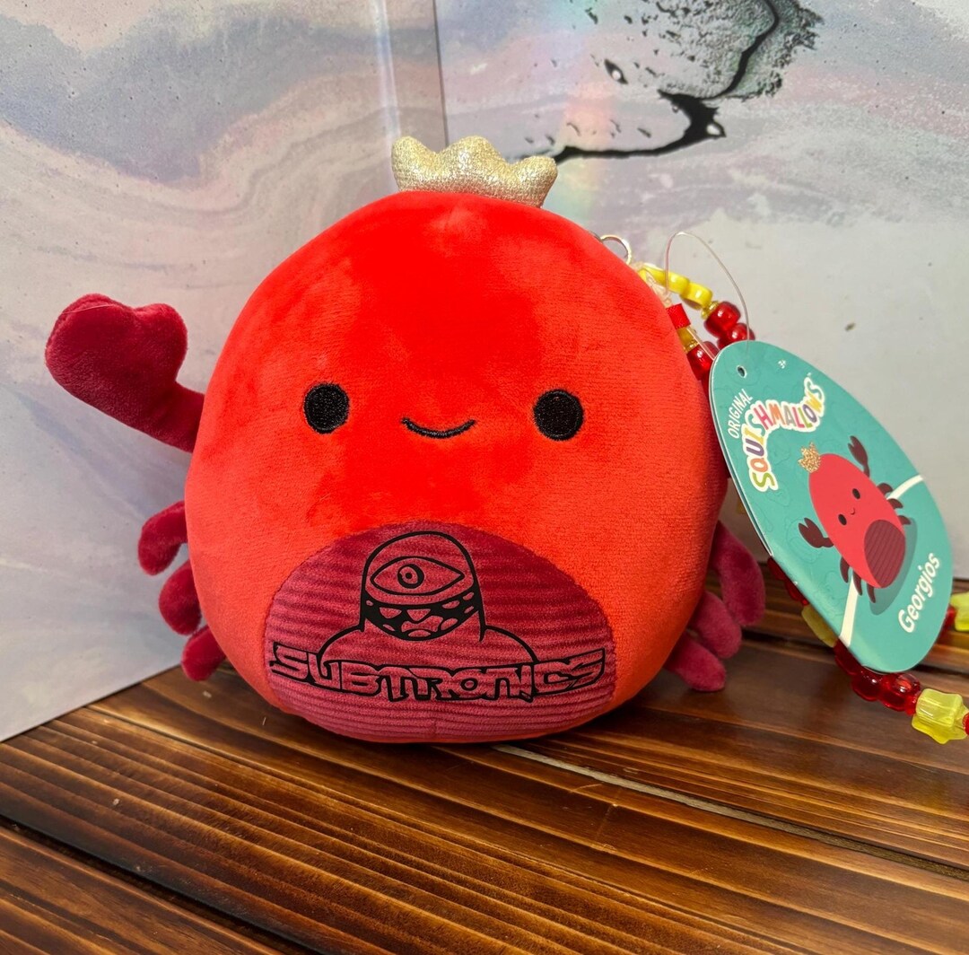 Custom Subtronics DJ Kandi Squish Mallow 5 in / Clip-on King Crab With Crown With Necklace - Etsy