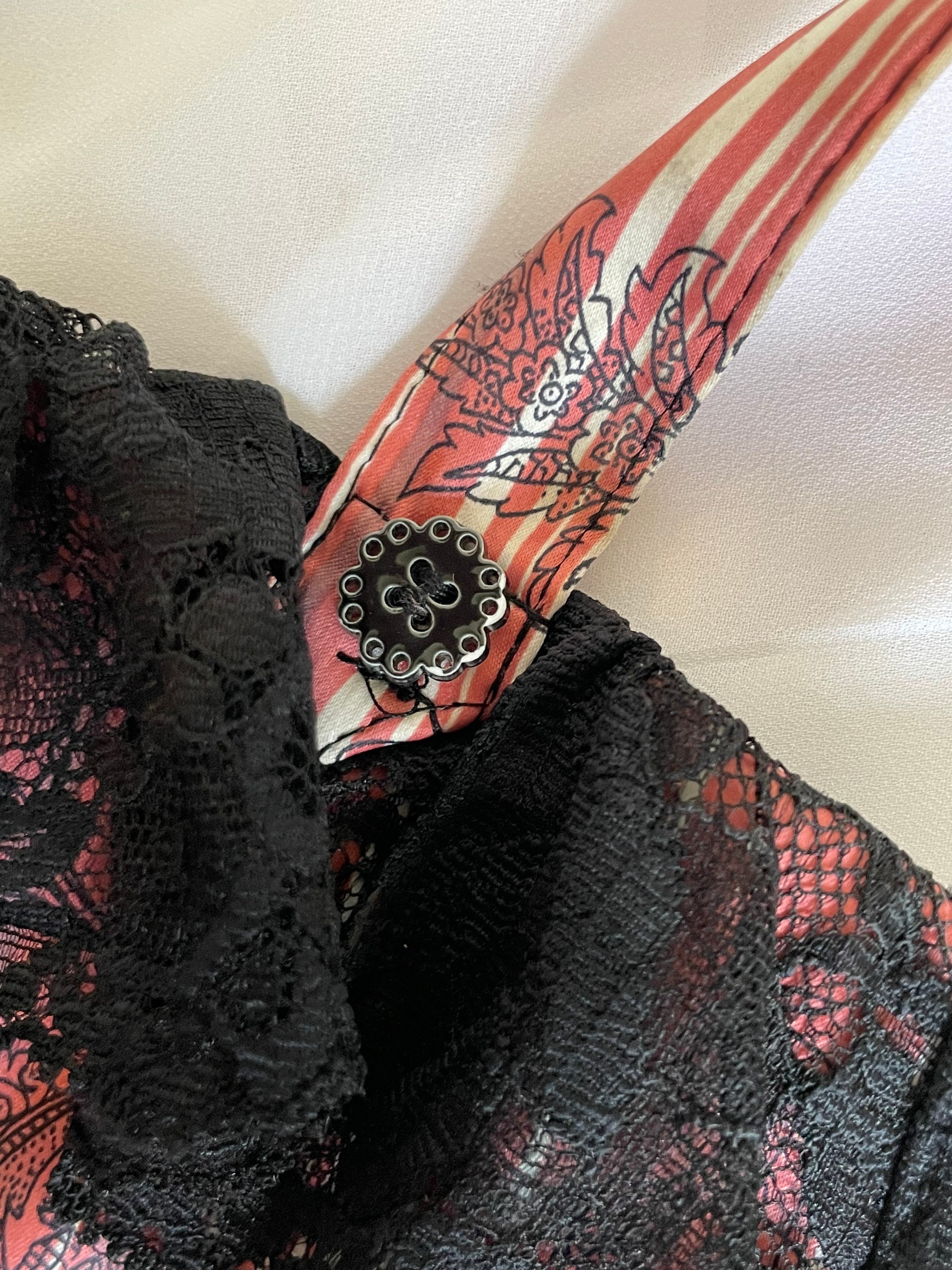 Vintage Chantal Thomas Corral Black Ruffled Bra Thong Lingerie | Etsy