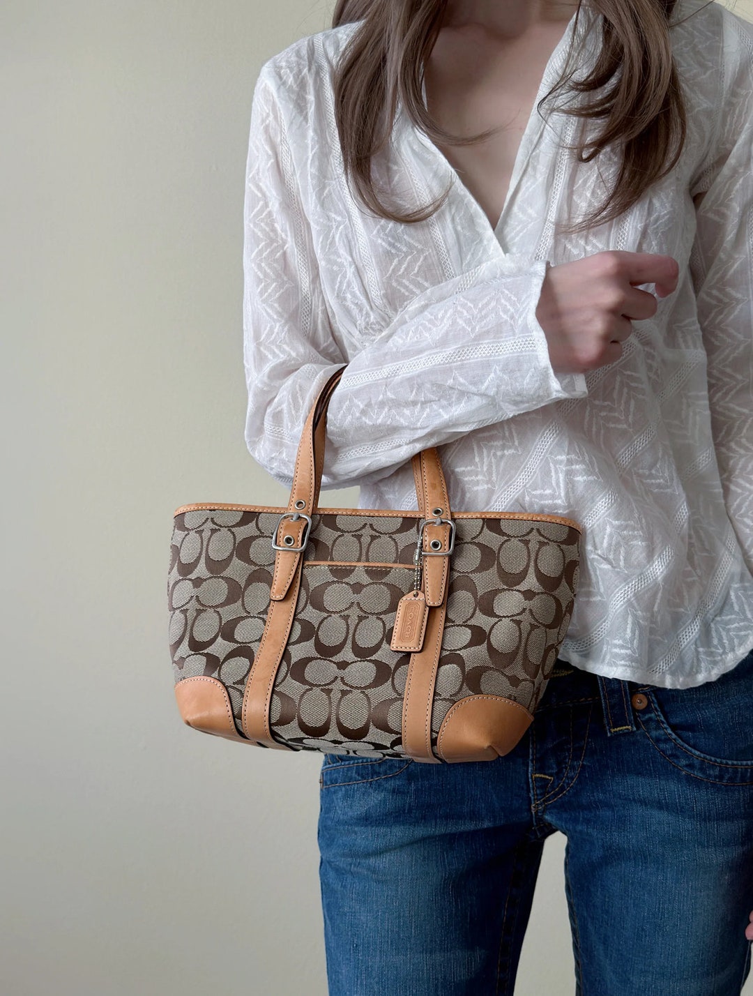 Vintage Coach Monogram Mini Tote Bag - Etsy