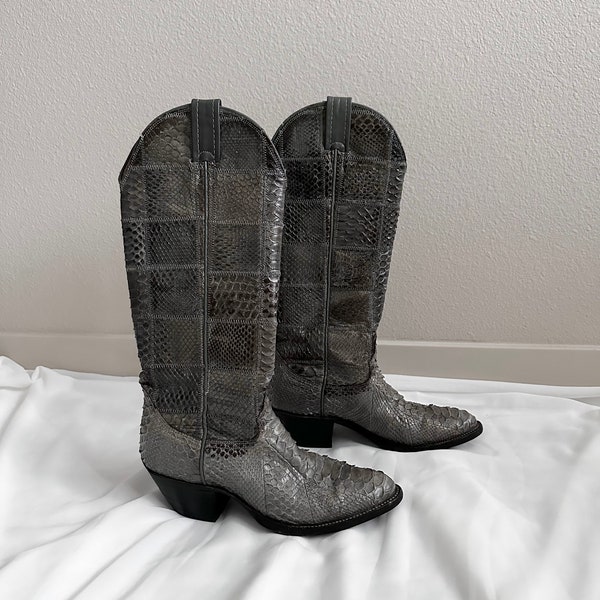 Snake Skin Boots - Etsy
