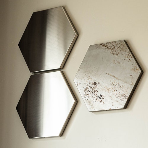 Hexagon Steel Wall Art Metal Wall Art / Geometric Wall Art / | Etsy