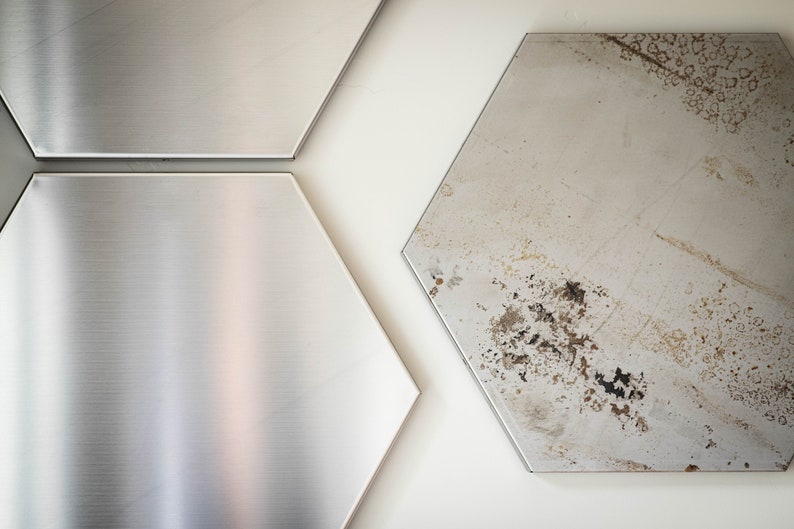 Hexagon Steel Wall Art Metal Wall Art / Geometric Wall Art / - Etsy