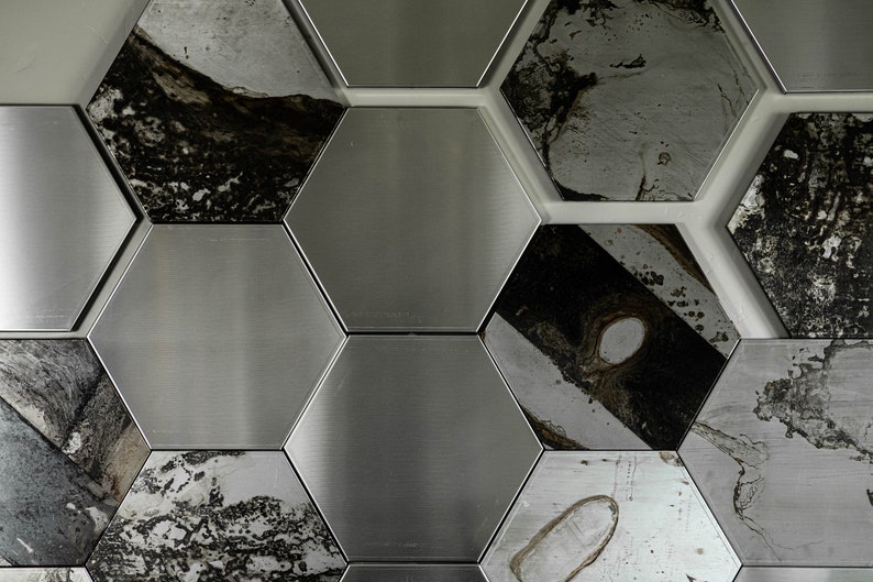 Hexagon Steel Wall Art Metal Wall Art / Geometric Wall Art / - Etsy