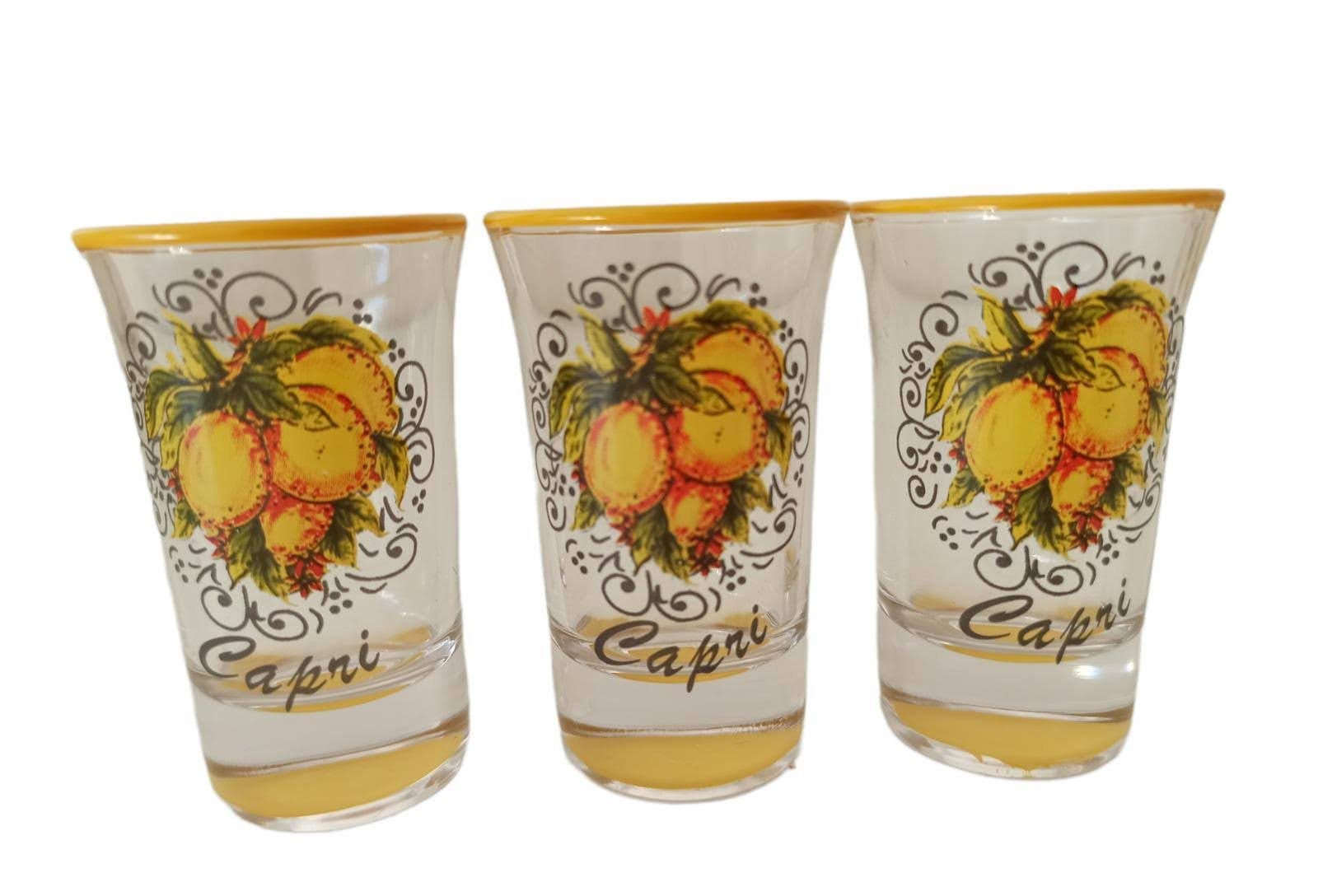Capri Glass Limoncello, Liqueur, and Coffee Glasses, 6 Pieces, Made in ...