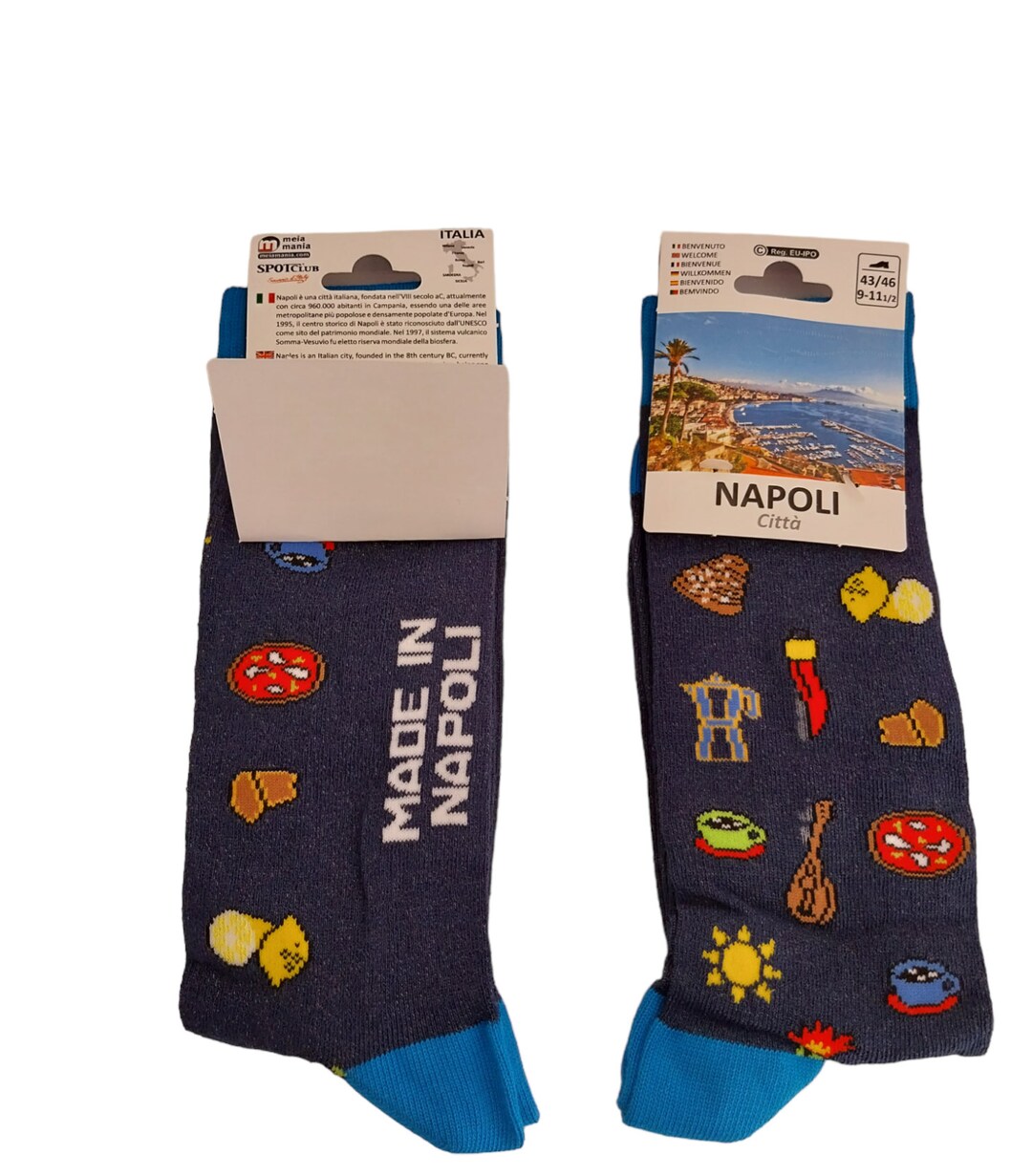 Naples Socks Embroidered Pizza and Mandolin 1 Pair - Etsy