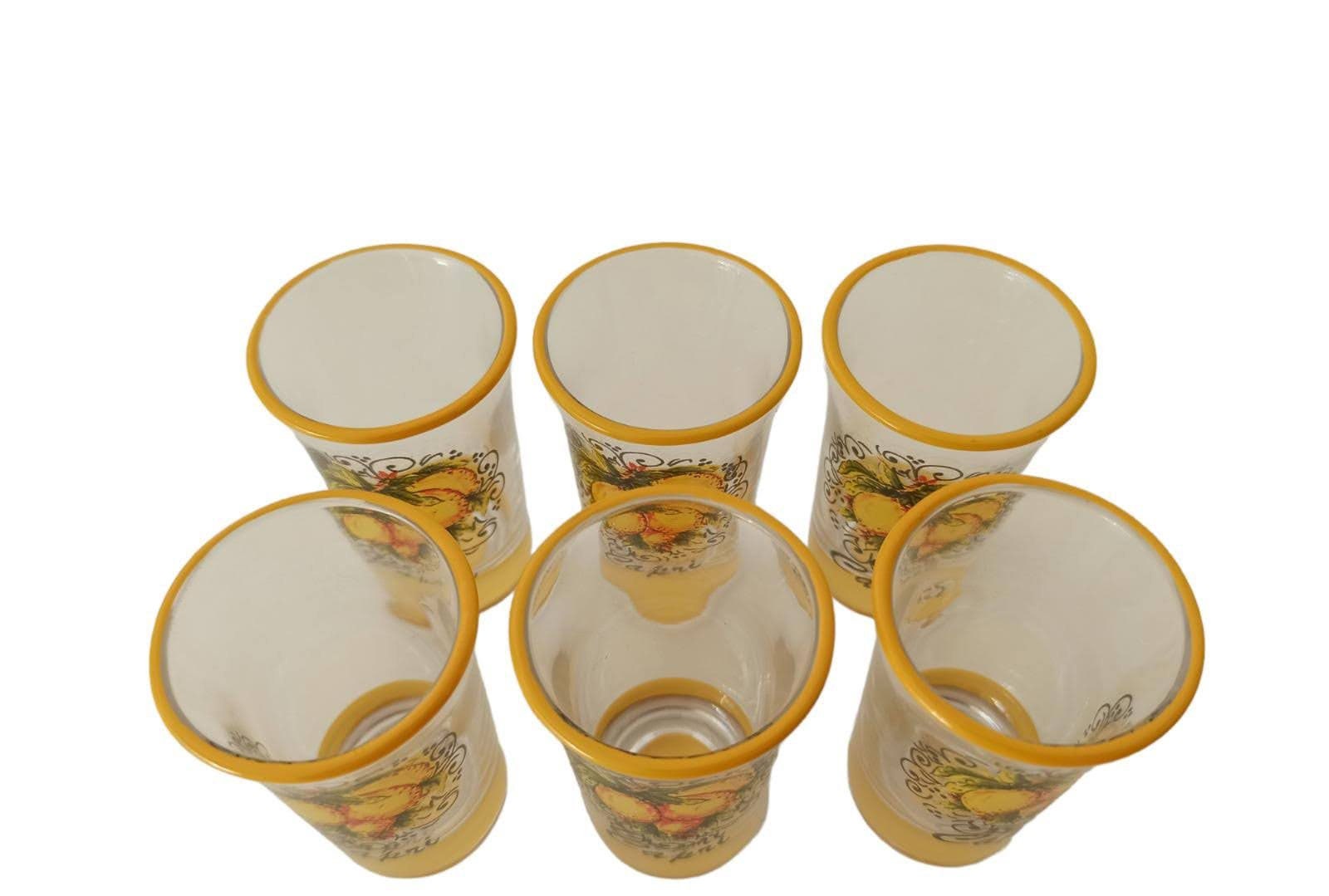 Capri Glass Limoncello, Liqueur, and Coffee Glasses, 6 Pieces, Made in ...