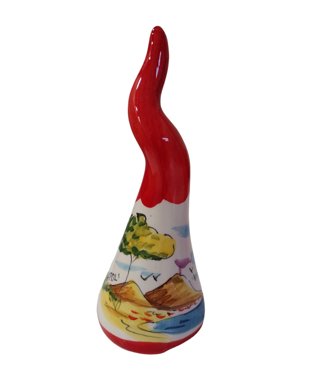 Neapolitan Horn Lucky Charm Painted in Ceramic With the Gulf of Naples ...