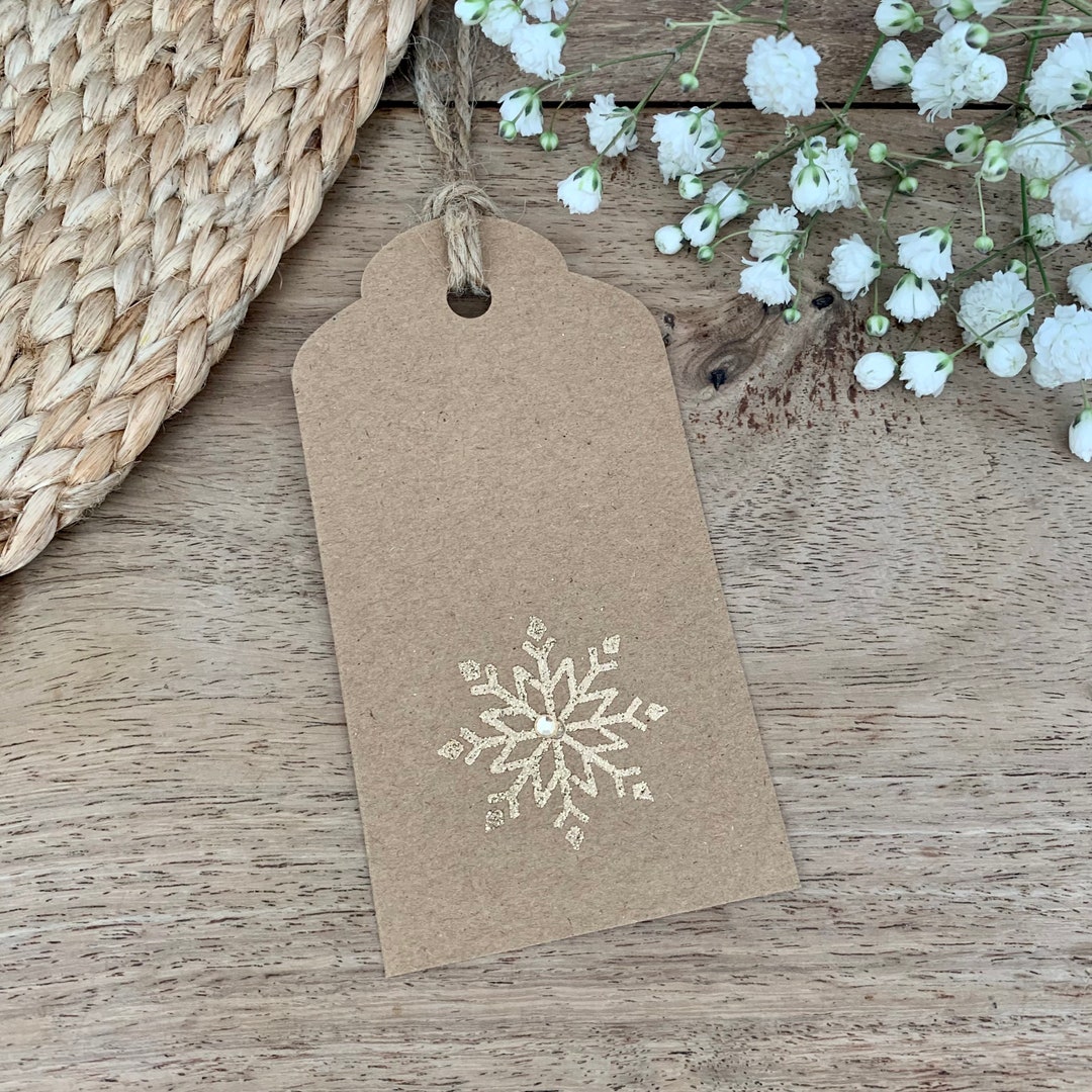 10 Large Christmas Snowflake Gift Tags Handmade Festive Gift - Etsy