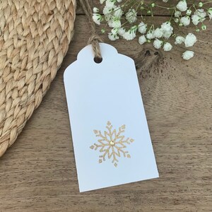 10 Large Christmas Snowflake Gift Tags Handmade Festive Gift - Etsy