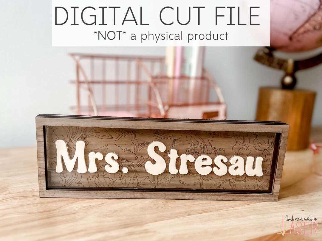 Floral Desk Name Sign Digital File, Office Decor, Teacher Supplies ...