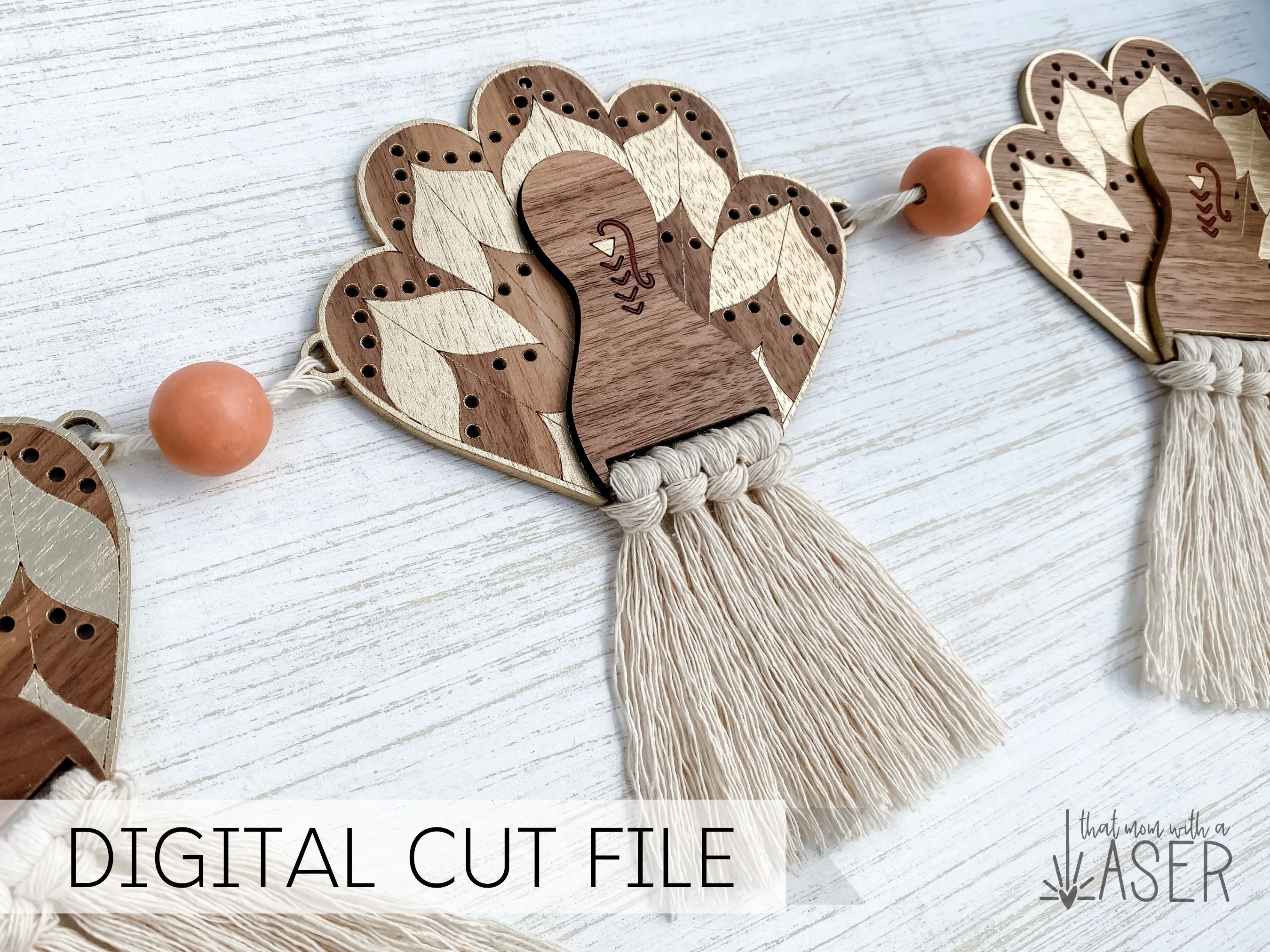 Boho Thanksgiving Macrame Turkey Garland Digital Laser Cut - Etsy