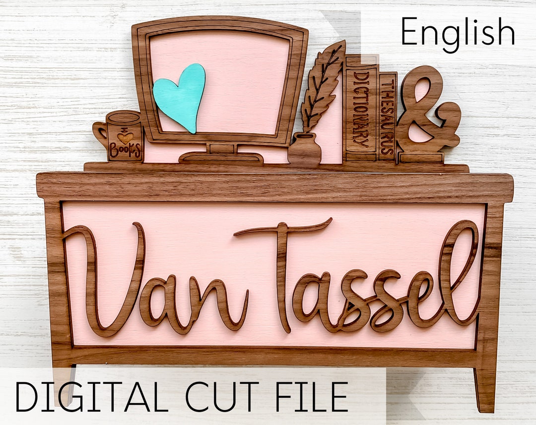 Language Arts/english Teacher Desk Pencil Box - SVG - Digital Laser Cut ...