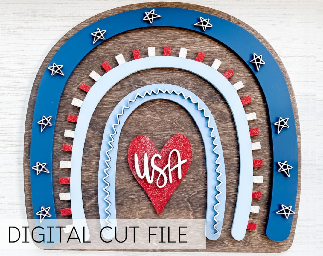 Patriotic Boho Rainbow SVG - Digital File - Laser Cut File - USA ...