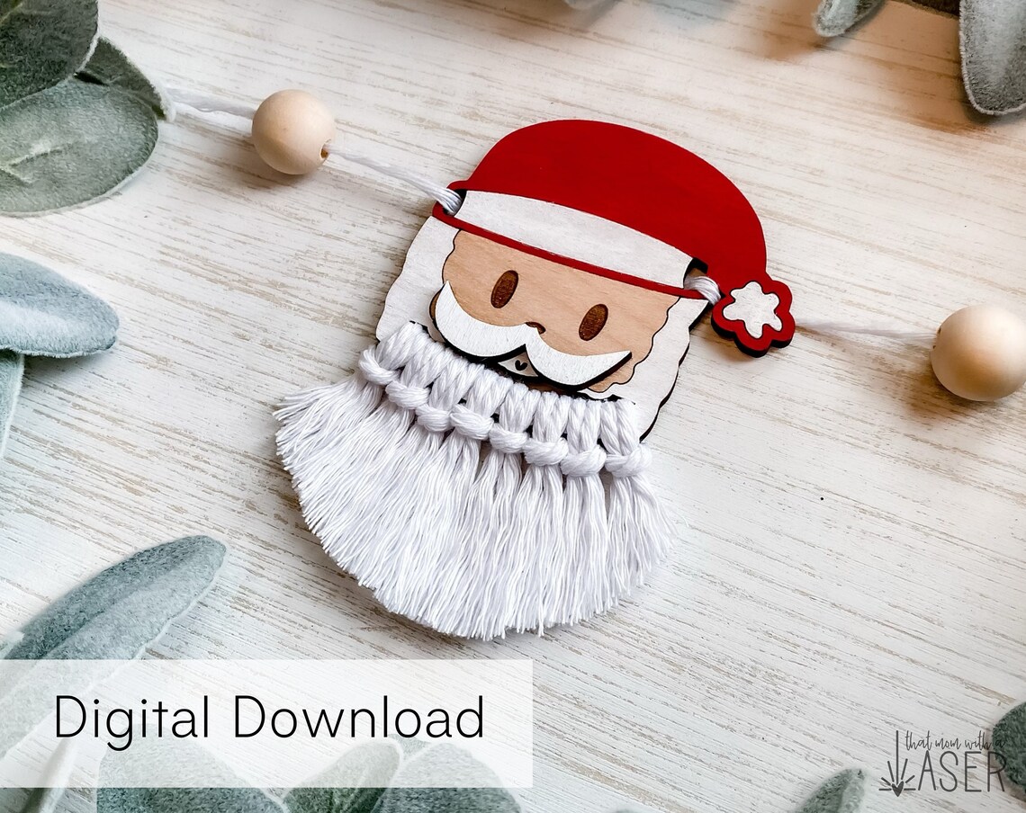 Christmas Santa Garland SVG - Digital Cut File - Laser Cut File - Etsy