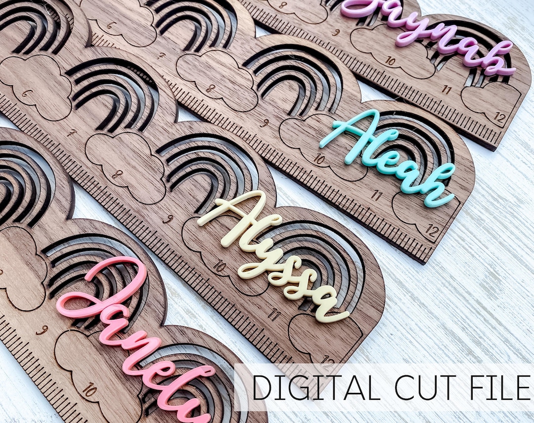 Rainbow Ruler SVG - Digital File - Laser Cut File - Boho Rainbow - DIY ...
