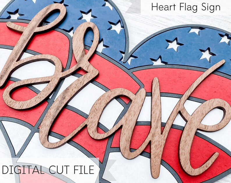 Patriotic Sign and Cake Topper SVG Bundle - Digital File - Laser Cut ...