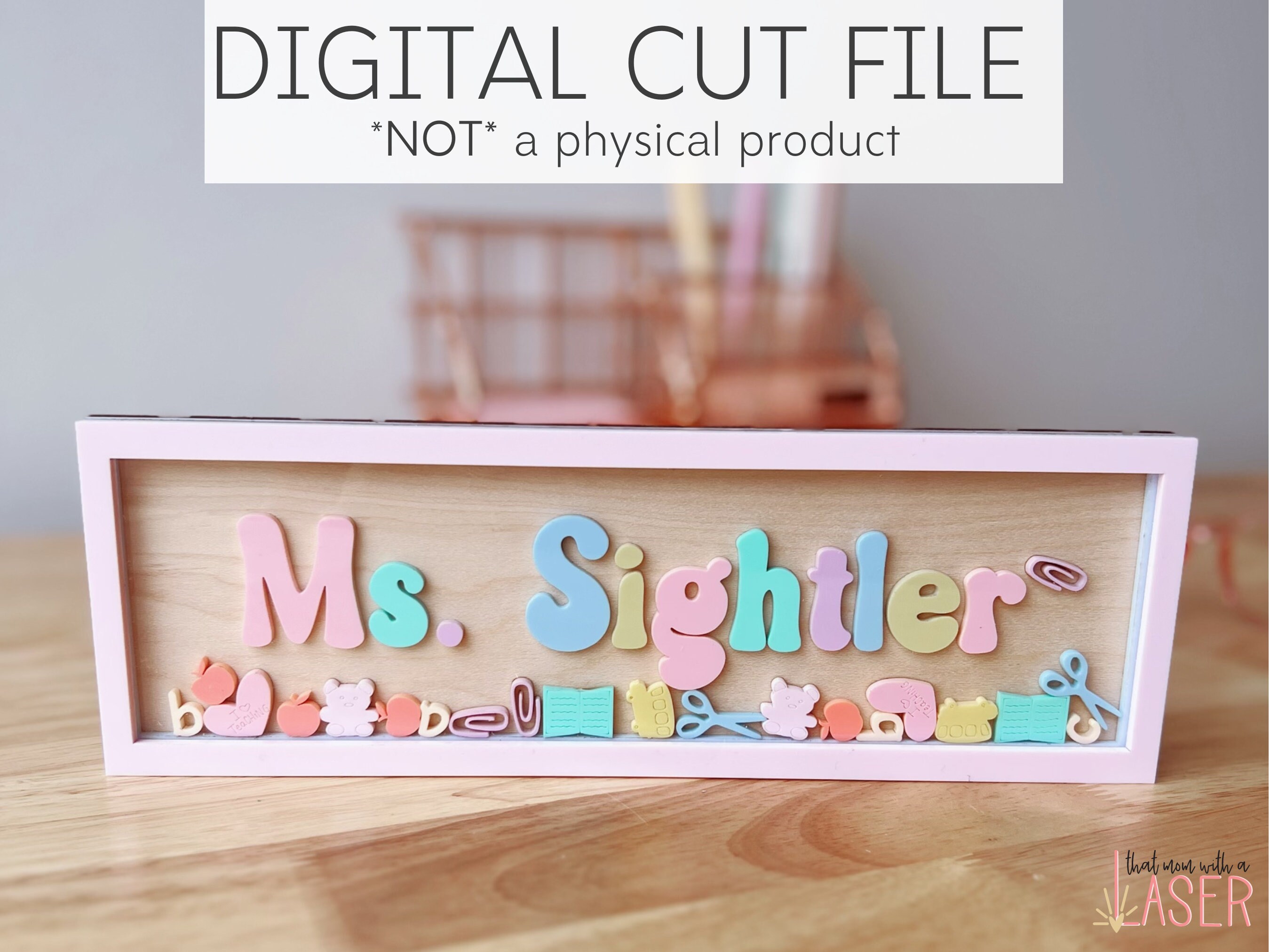 Shaker Desk Name Sign Digital File, Office Decor, Teacher Supplies ...