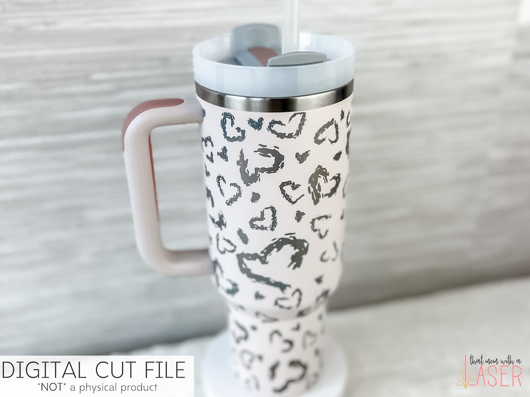 Cheetah Heart Pattern, Ready to Engrave Tumbler Pattern, Digital ...