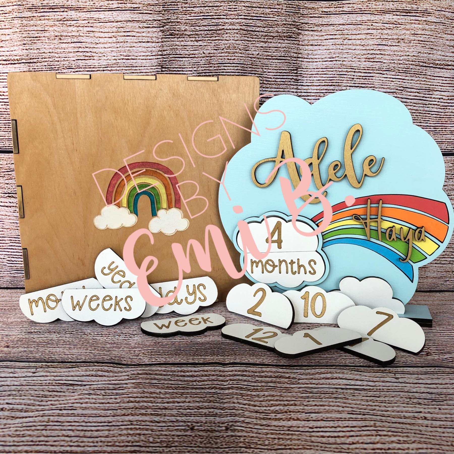 Rainbow Milestone Sign/digital Cut File/svg Laser Cut File/ - Etsy