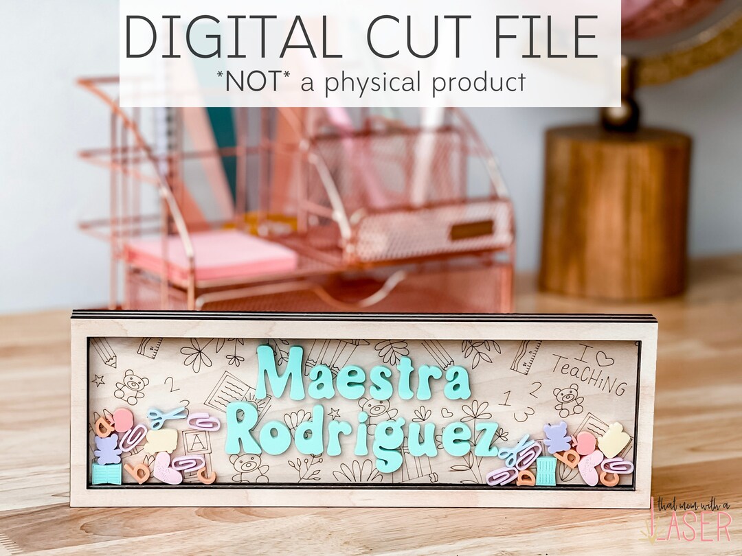 Shaker Desk Name Sign Digital File, Office Decor, Teacher Supplies ...