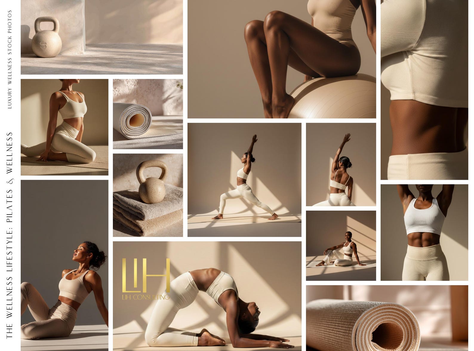 Luxe Pilates & Wellness Stock Photo Pack | 45 High-end Neutral PNG ...
