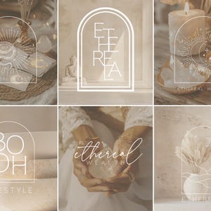 Ethereal Wealth White + Gold Brand Kit | Logo Template | Brand Kit ...