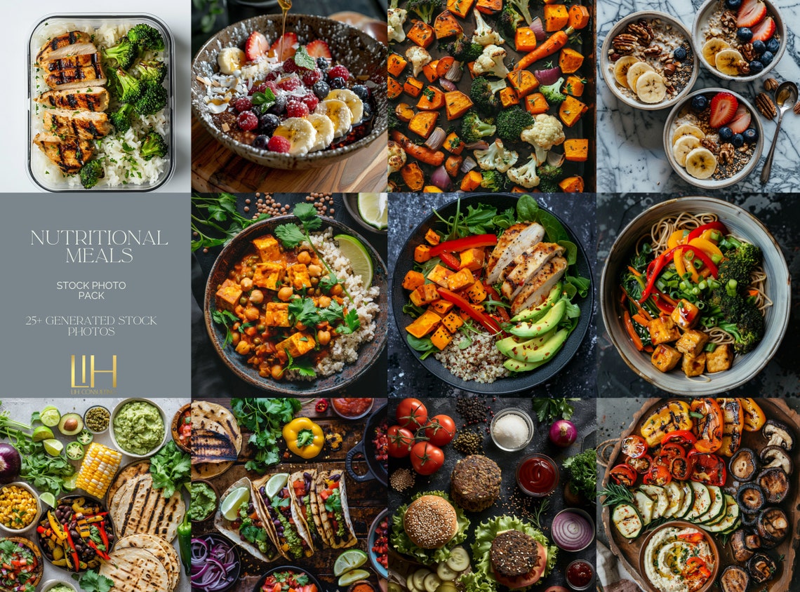 Nutritional Meal Stock Photo Pack: Healthy Food Photography - Etsy