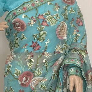 Pure Dhakai Muslin Light Blue Color Saree Has Heavy Emb on Pallu&all ...