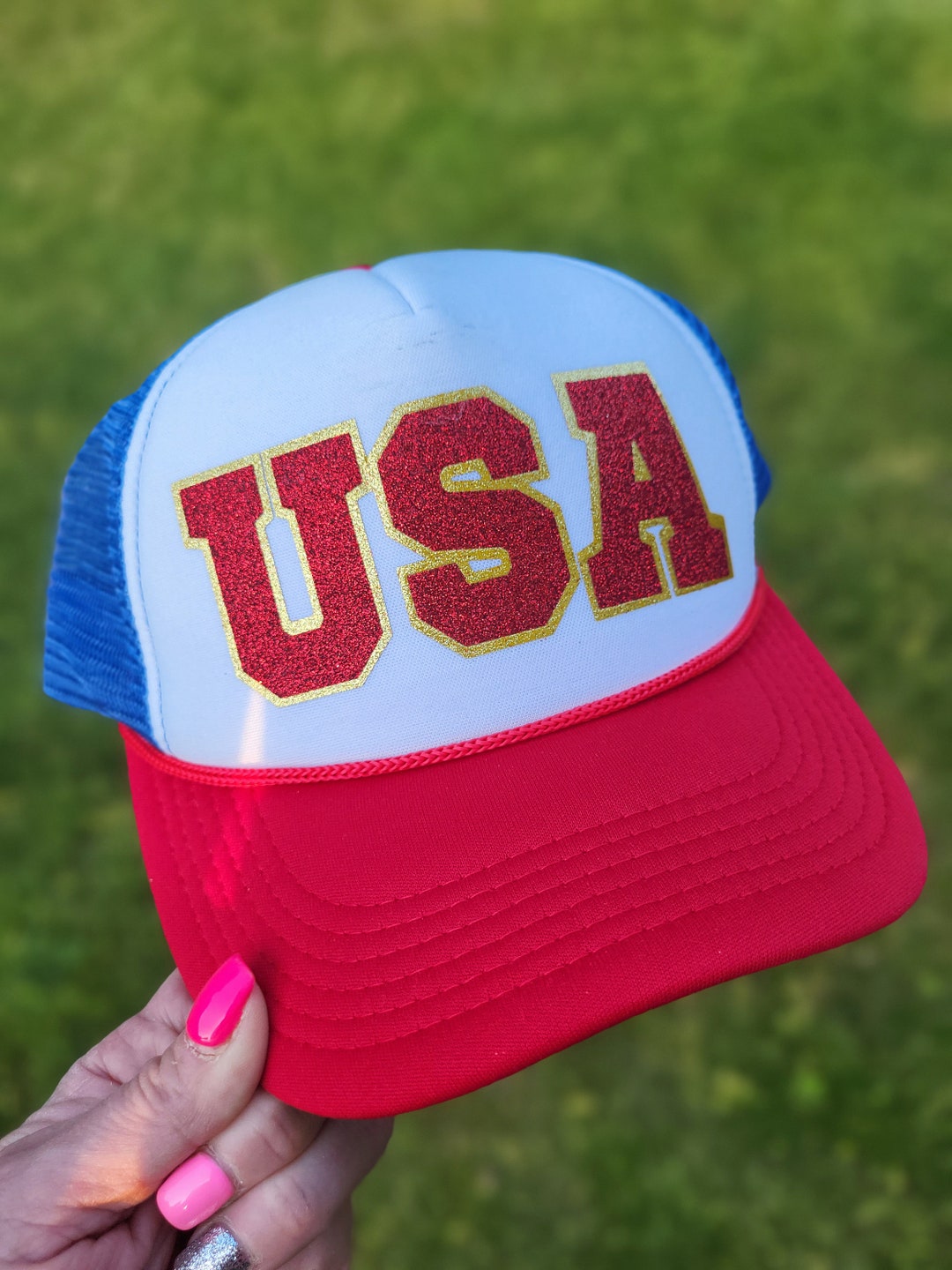USA Hat. Patriotic Hat. Retro Trucker Hat. Fourth of July Hat. July 4th ...