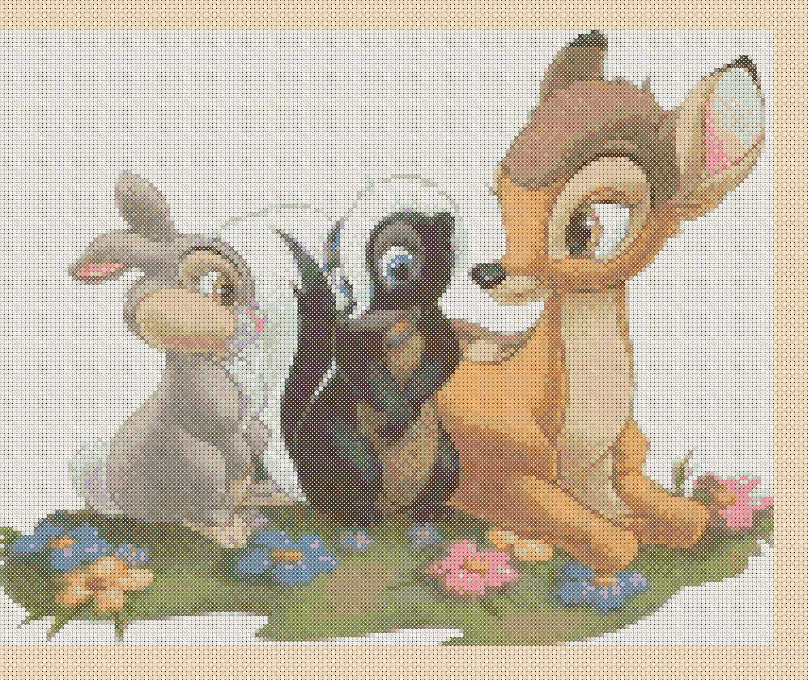 Cross Stitch Chart Bambi and Friends - Etsy UK