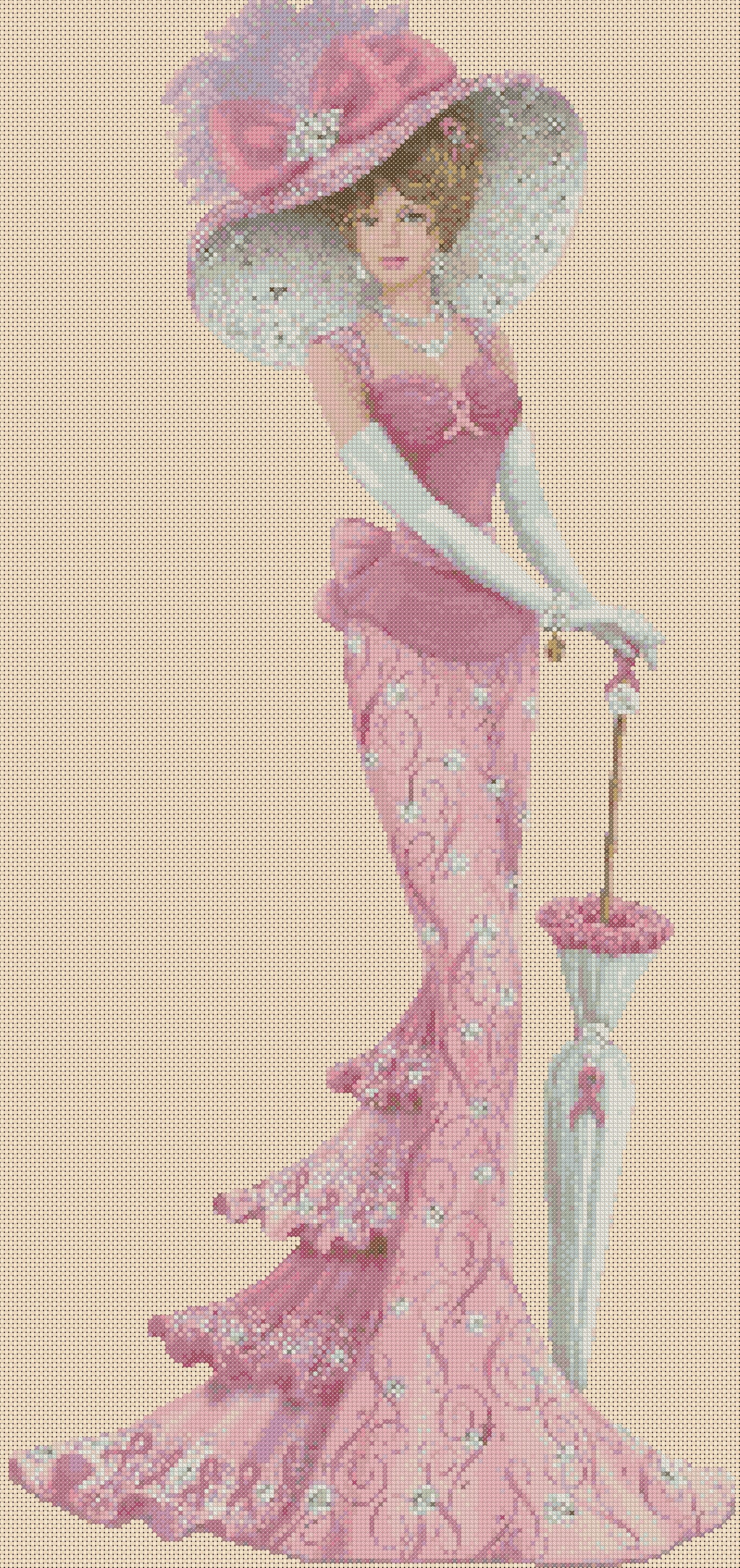 Elegant Lady Cross Stitch Chart Elegant Lady No. 156g - Etsy New Zealand
