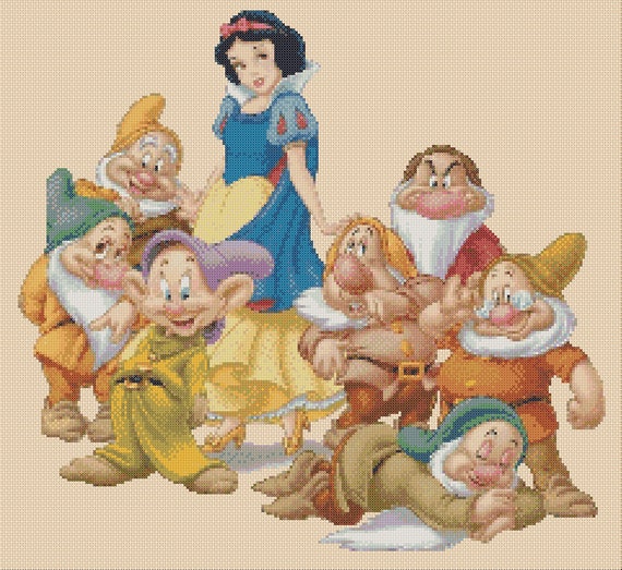 Cross Stitch Chart Snow White and the Seven Dwarfs | Etsy