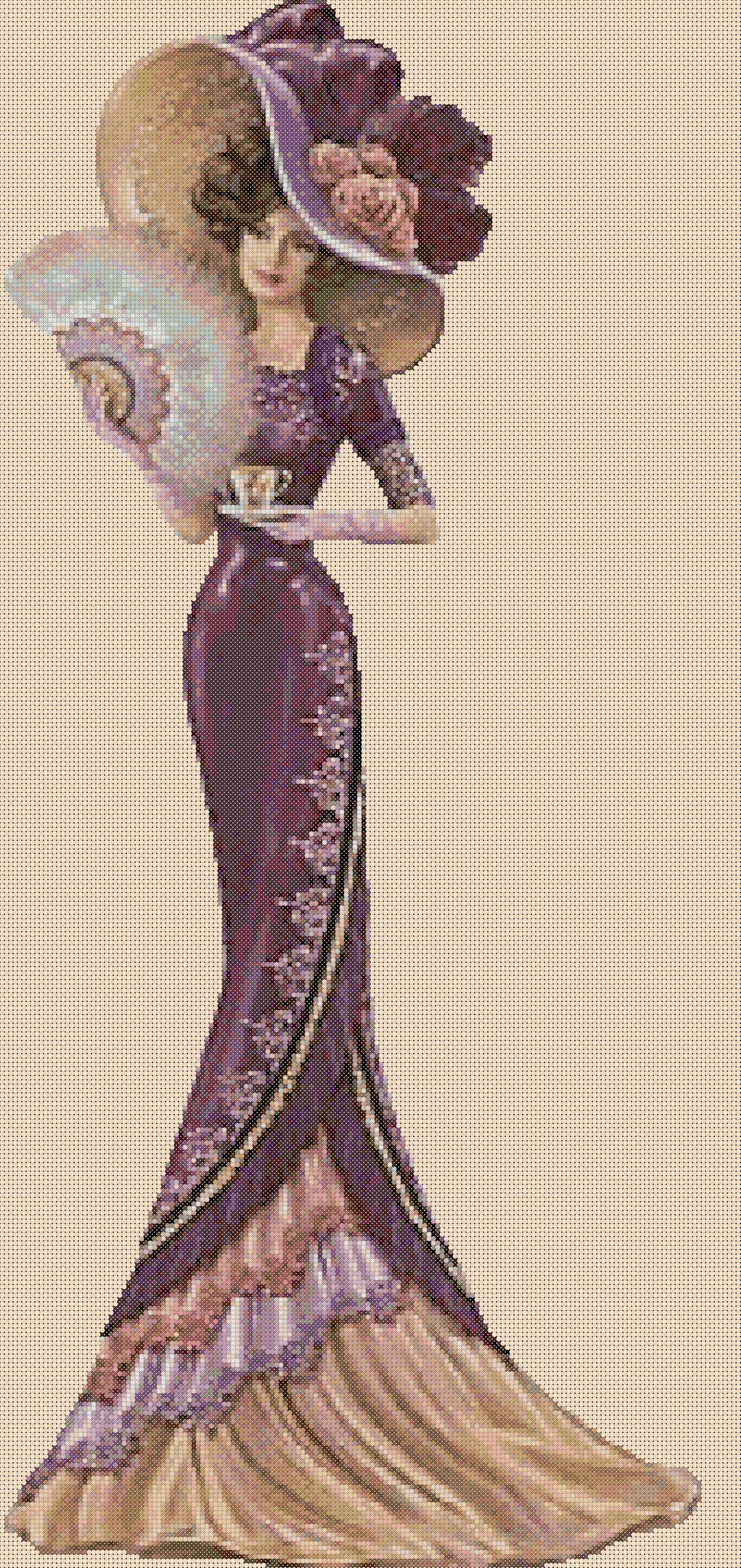 Elegant Lady Cross Stitch Chart Elegant Lady 156h - Etsy