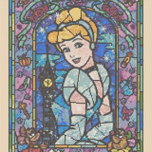 Tinkerbell Stained Glass 634 Modern Cross Stitch Pattern | Etsy