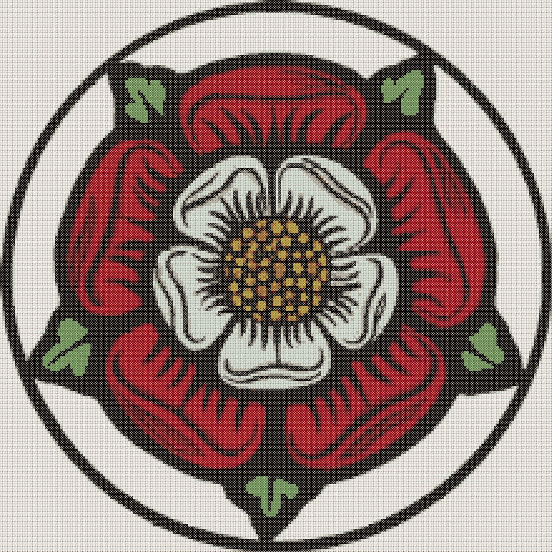 Tudor Rose Cross Stitch Chart Tudor Rose Stained Glass Style - 3 No ...