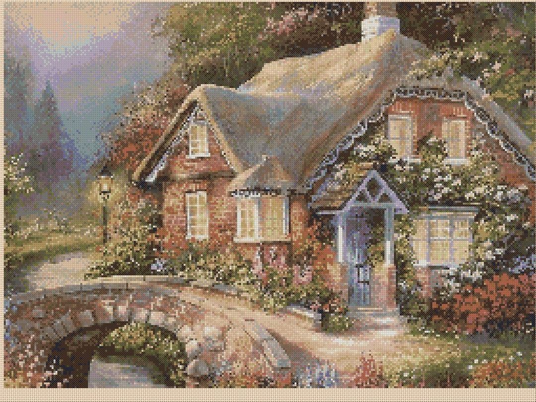 Country Cottage Cross Stitch Chart Country Cottage - Autumn Cottage No ...