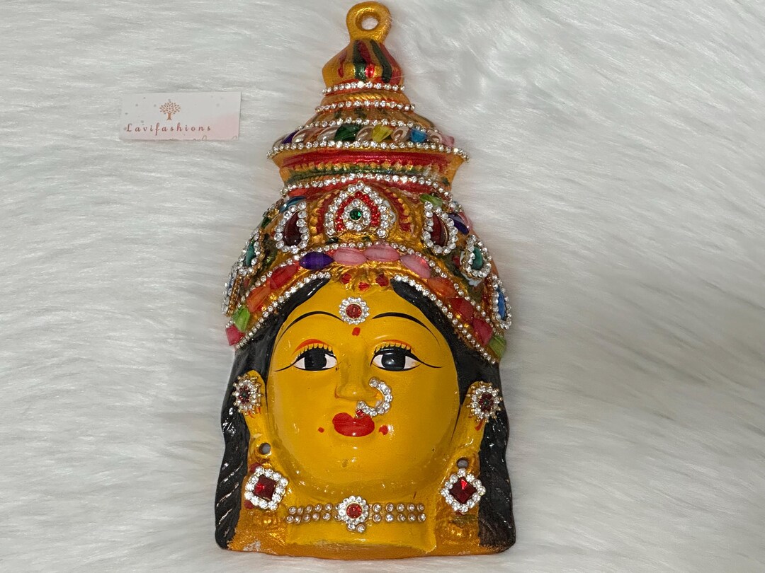Indian Lakshmi Face Idol 8”| Gowri Devi Face for Pooja ...