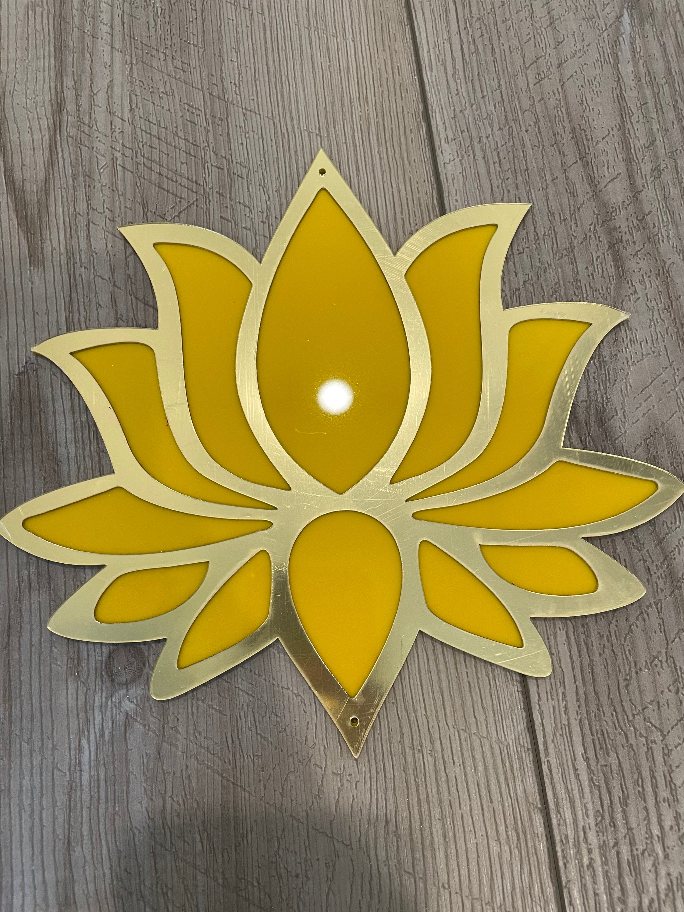 1 Ethnic Yellow Color Mdf Lotus Hangings/ Wall Decor/ Wall - Etsy