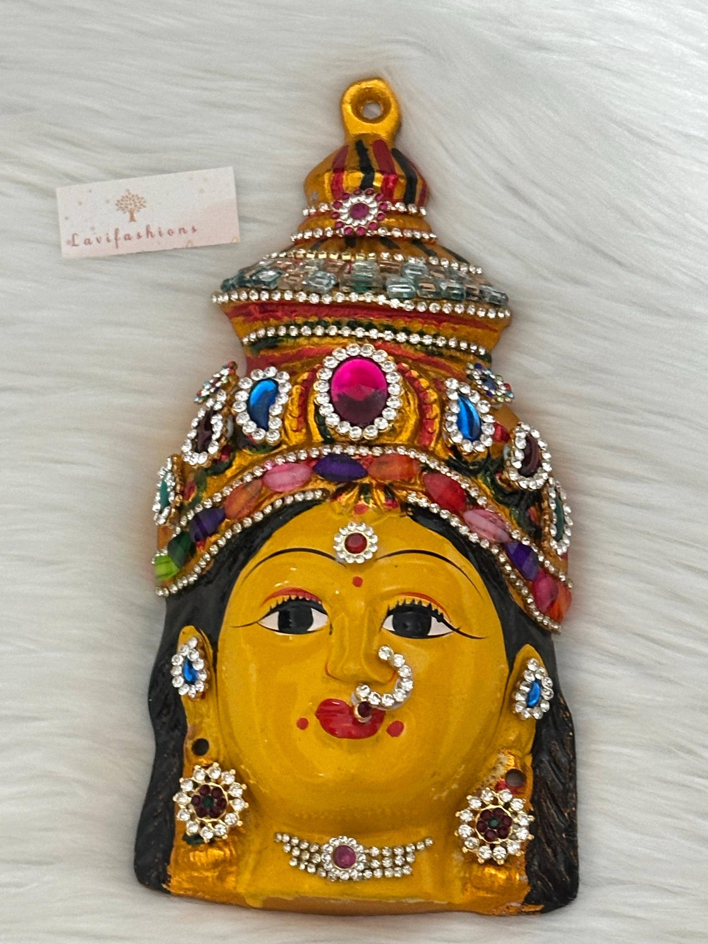 Indian Lakshmi Face Idol 8”| Gowri Devi Face for Pooja ...